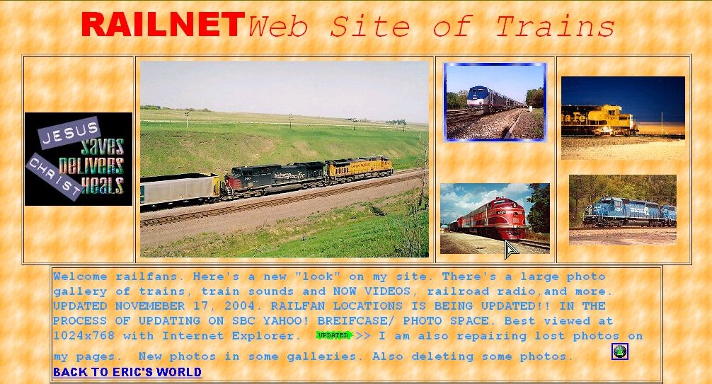 RAILNET Web site of Trains